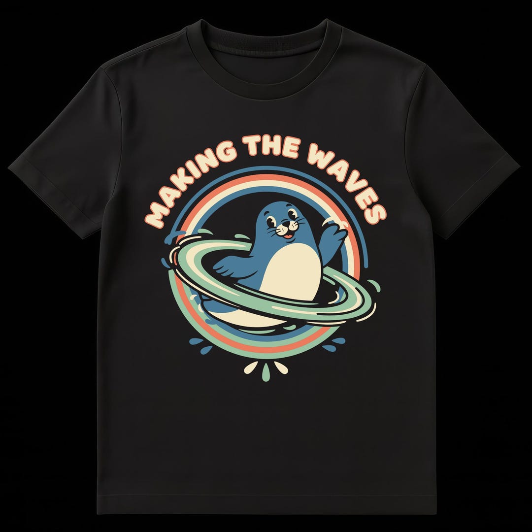 Seal Enthusiast Making Waves Pun Ocean Humor Marine Life Unisex T-shirt ...