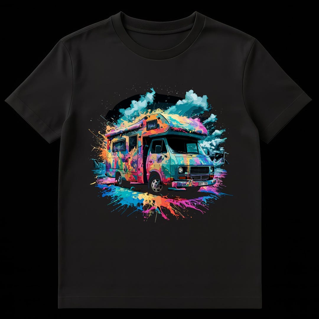 RV Enthusiast Colorful Paint Splatter Van Life Travel Unisex T-shirt - Etsy