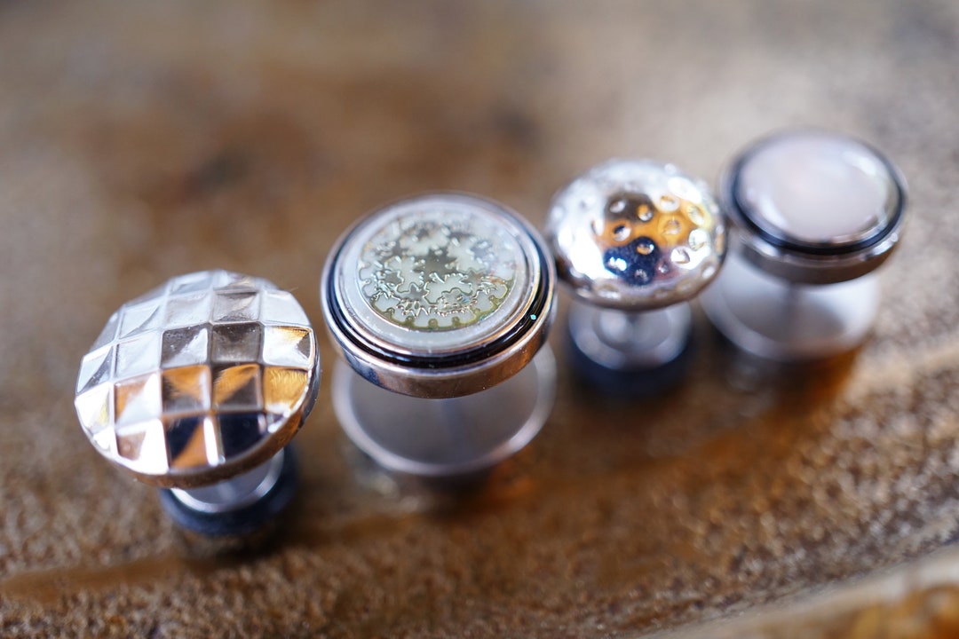 Fake Plug Stainless Steel Earrings, Four Different Unique Design - Etsy