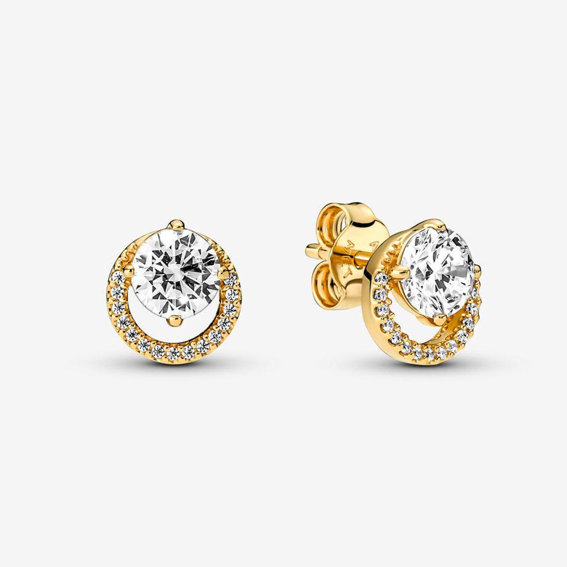 Pandora Round Halo Gold-plated Jewelry Set-45cm - Etsy