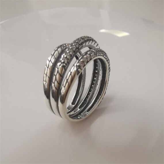 New Pandora Sparkling Snake Ring Ale 925 Size Uk Etsy UK