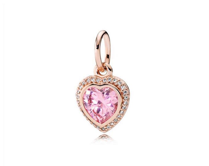 Pandora Heart Dangle Rose Gold Plated Pendant Charm Pink - Etsy