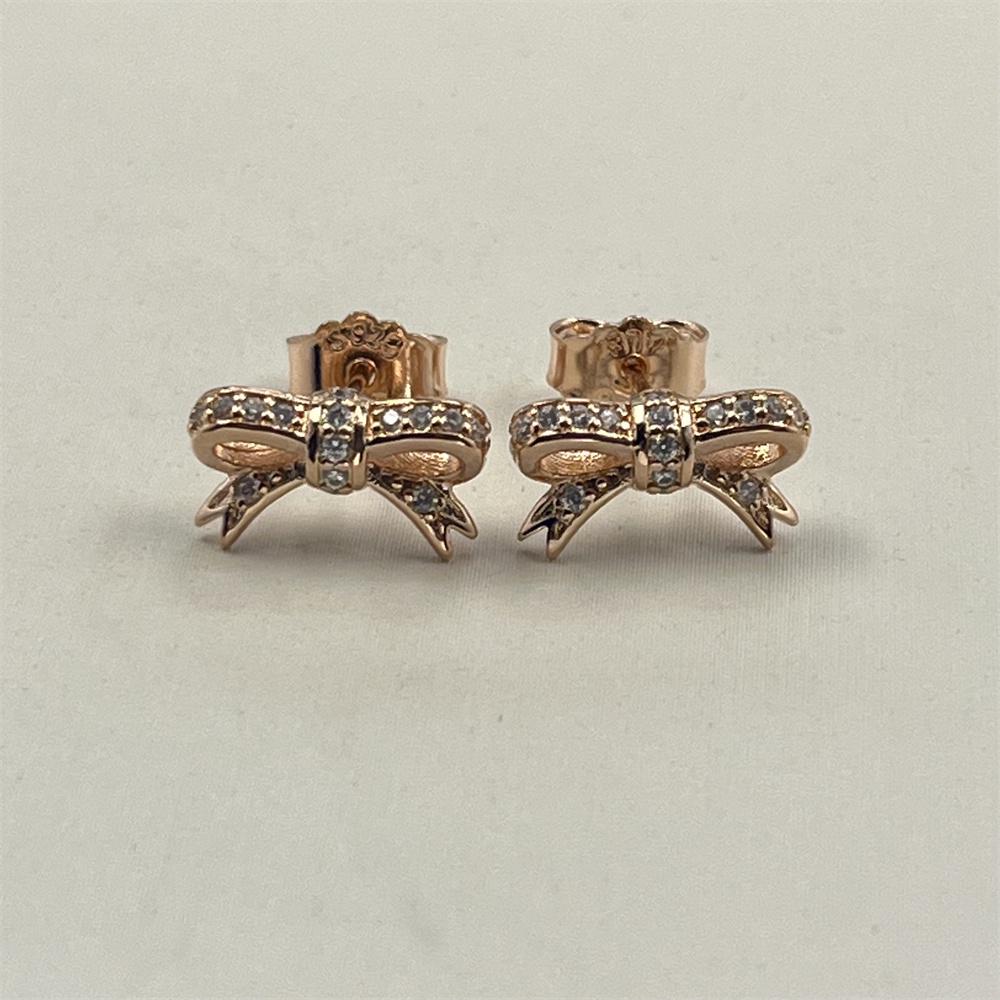 Pandora rose gold bow earrings store
