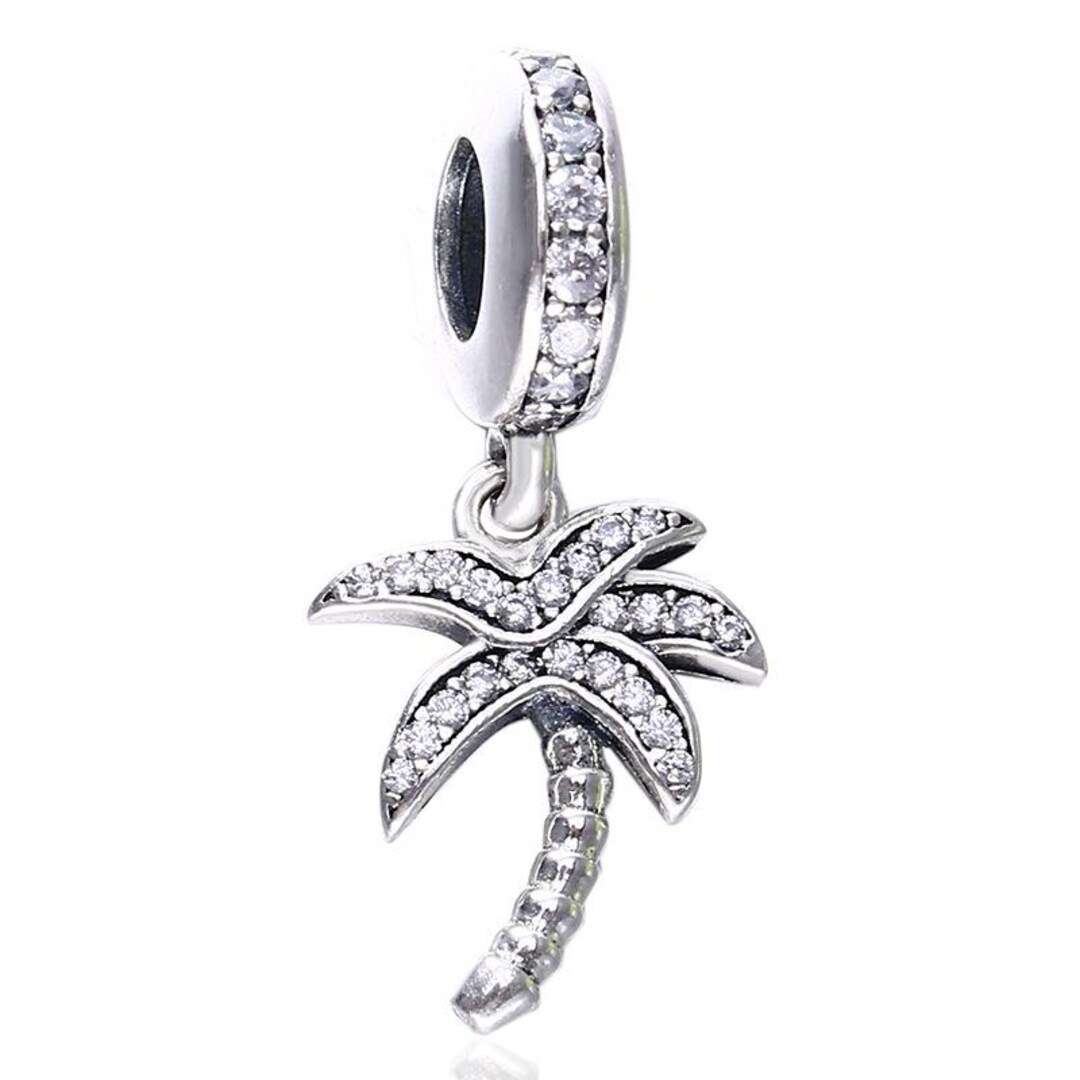 Silver Pandora Sparkling Palm Tree Dangle Charm - Etsy