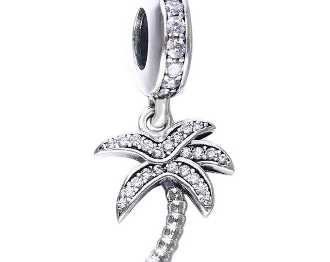 Silver Pandora Sparkling Palm Tree Dangle Charm - Etsy