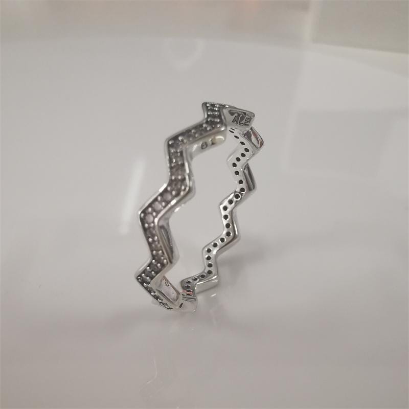 Pandora S925 Ale Shimmering Zigzag Ring Sterling Silver