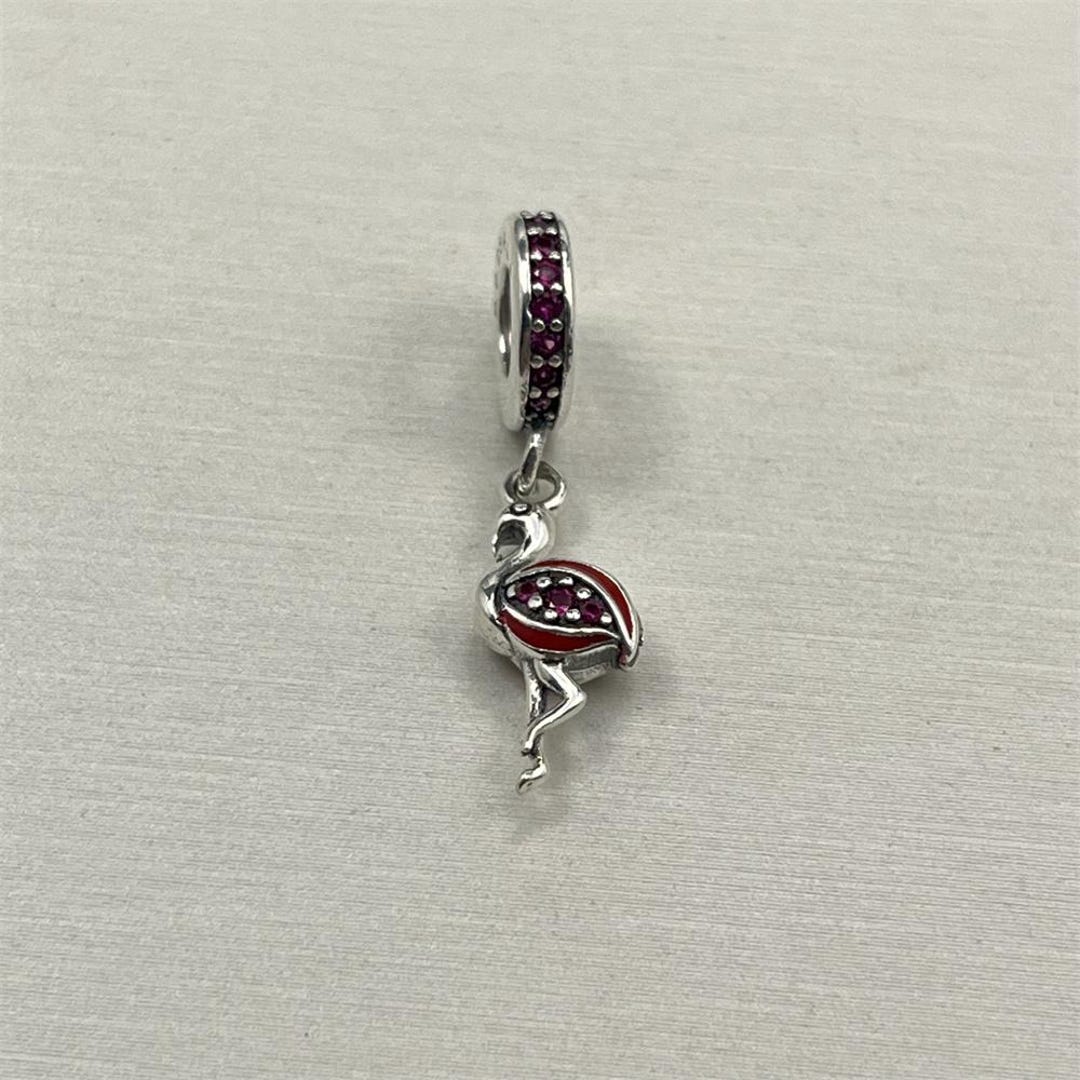 Pandora Hanging Charm "pink Flamingo"retired - Etsy