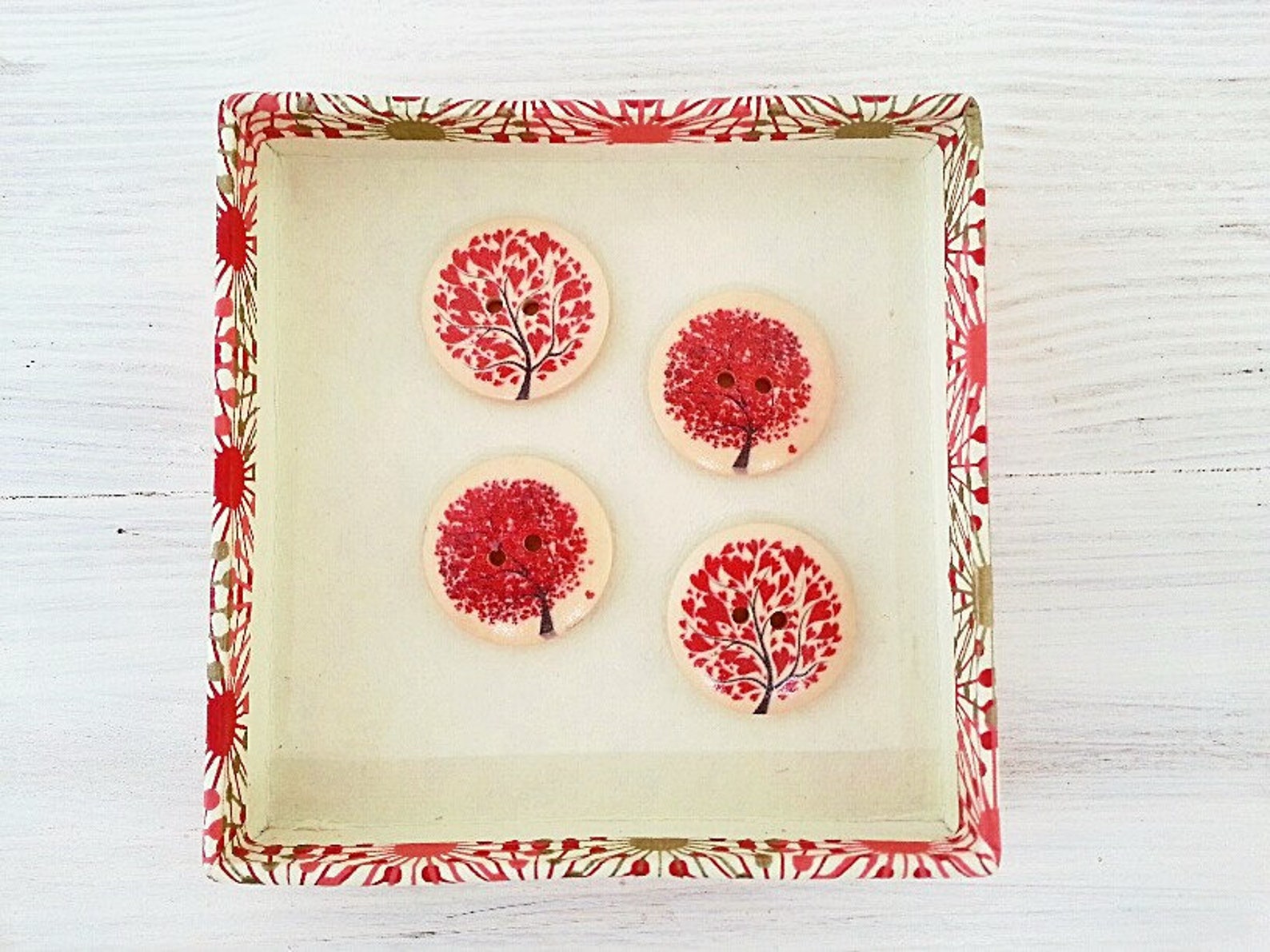 Wooden Buttons, Large Tree Buttons, Tree Design Buttons, 30 Mm Buttons ...