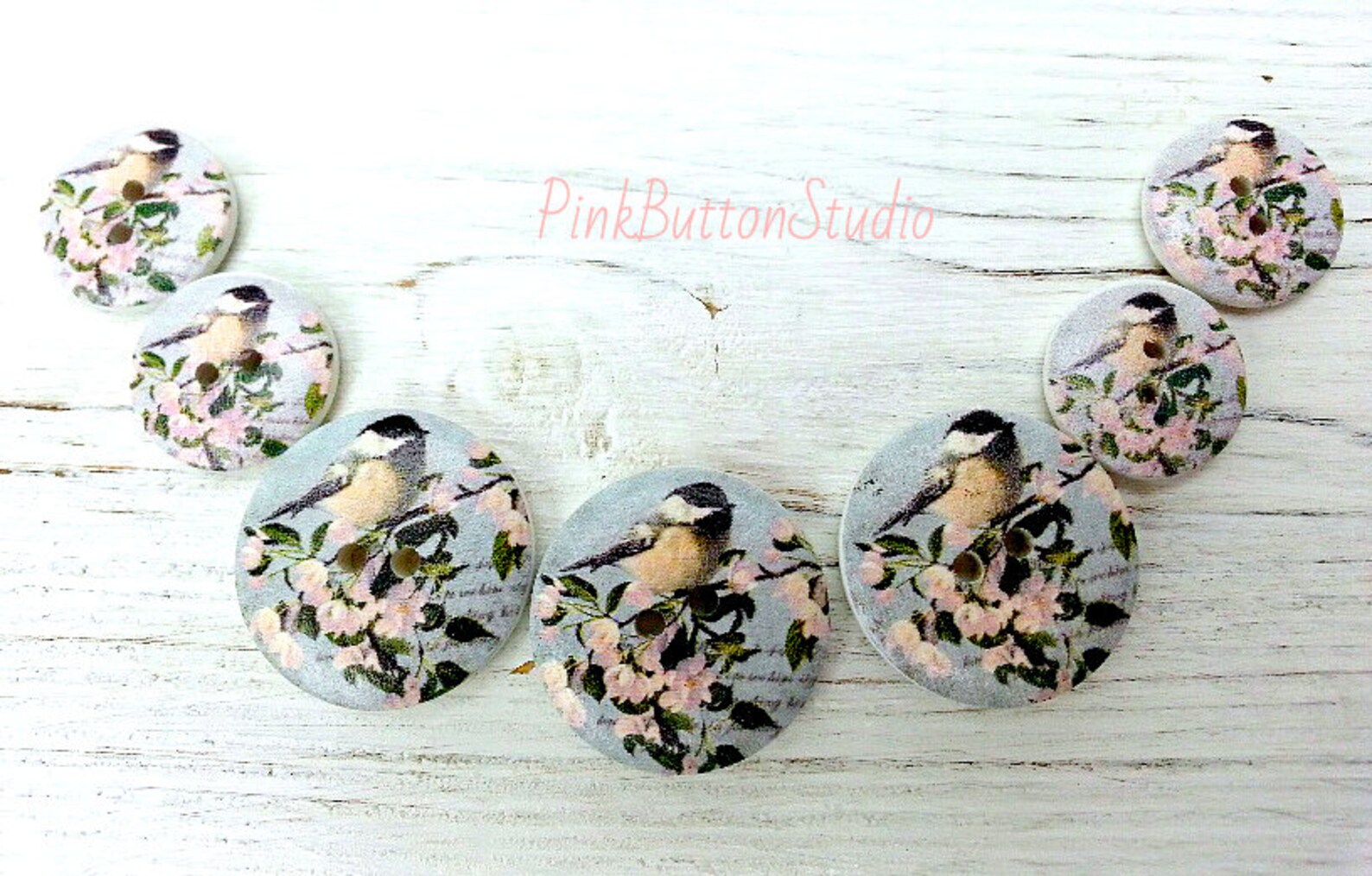 Birds Buttons, Wooden Buttons, Sewing Buttons, Craft Buttons Bird ...