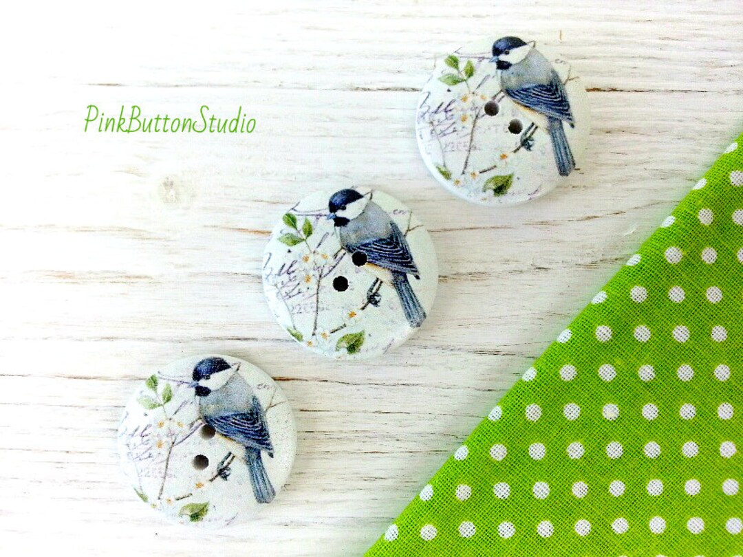 Bird Buttons, Wooden Buttons, Sewing Buttons, Craft Buttons Bird ...