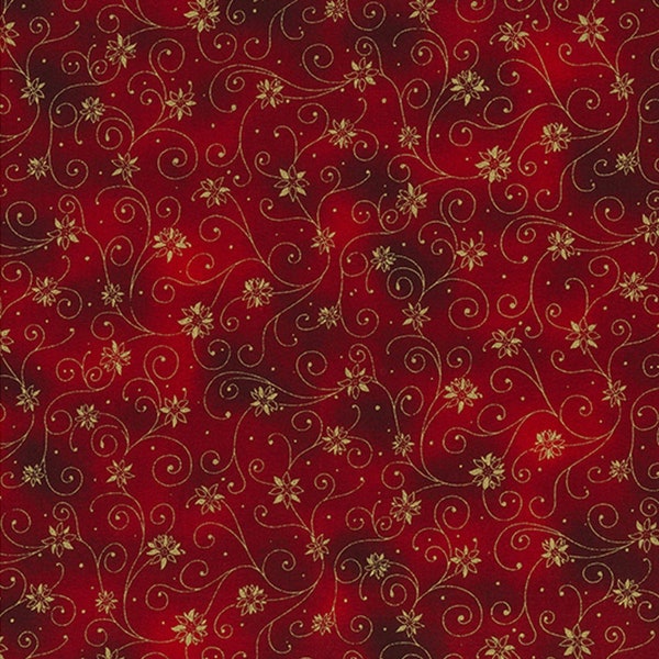 Red Gold Fabric - Etsy