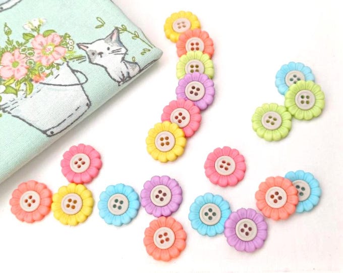 Sew Cute Sunflowers Floral Buttons, Dress It up Buttons, Button ...
