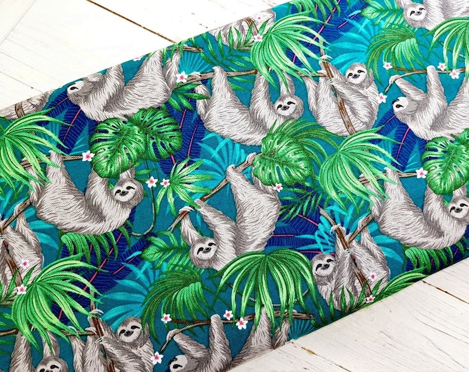 Sloth Fabric, 100% Cotton, Animal Sewing and Craft Material, Quilting ...