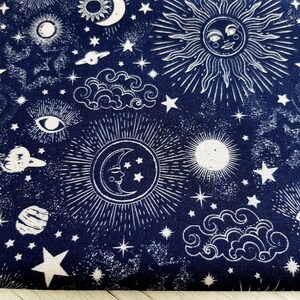 Space Fabric, 100% Cotton, Amazing Stars Planets Print, Quilting Fabric ...