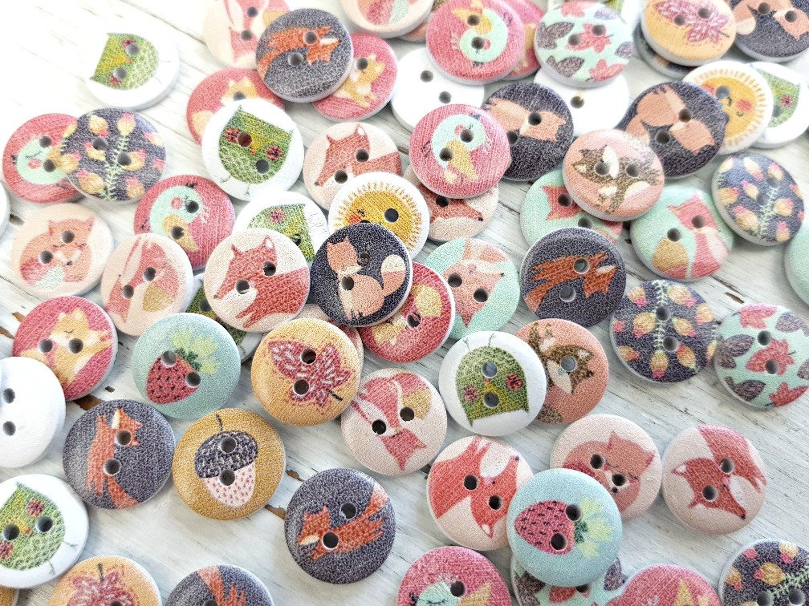 Woodland Wooden Buttons Kids Buttons Baby Buttons Sewing - Etsy UK