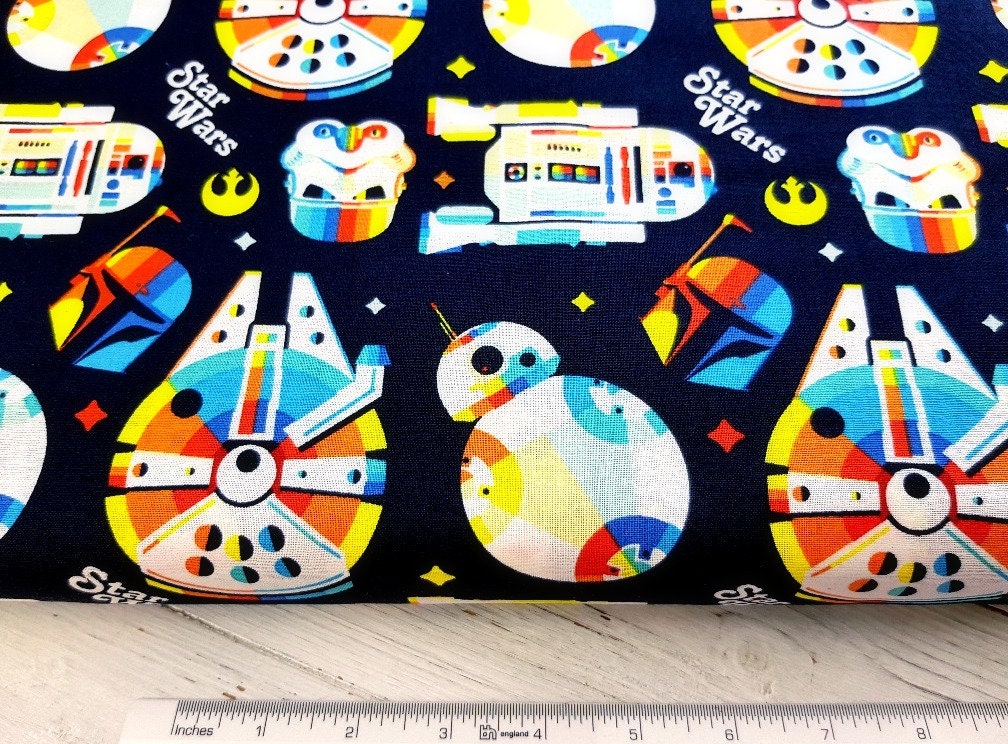 Star Wars Retro Look Millennium Falcon Rebel Ships Fabric | Etsy
