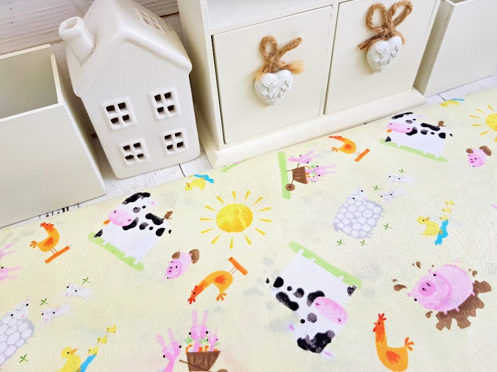 Farm Fabric 100% Cotton Farm Animals Material Quilting - Etsy UK