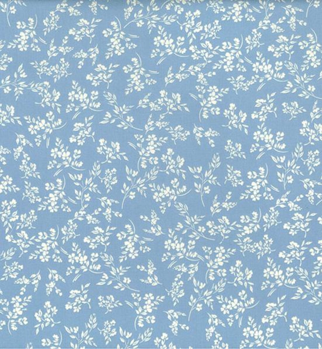 Vintage Floral Sprigs Fabric, 100% Cotton Poplin, Small Flowers Print ...