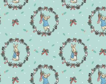 Christmas Fabric, Peter Rabbit Fabric, 100% Cotton, Festive Fabric ...