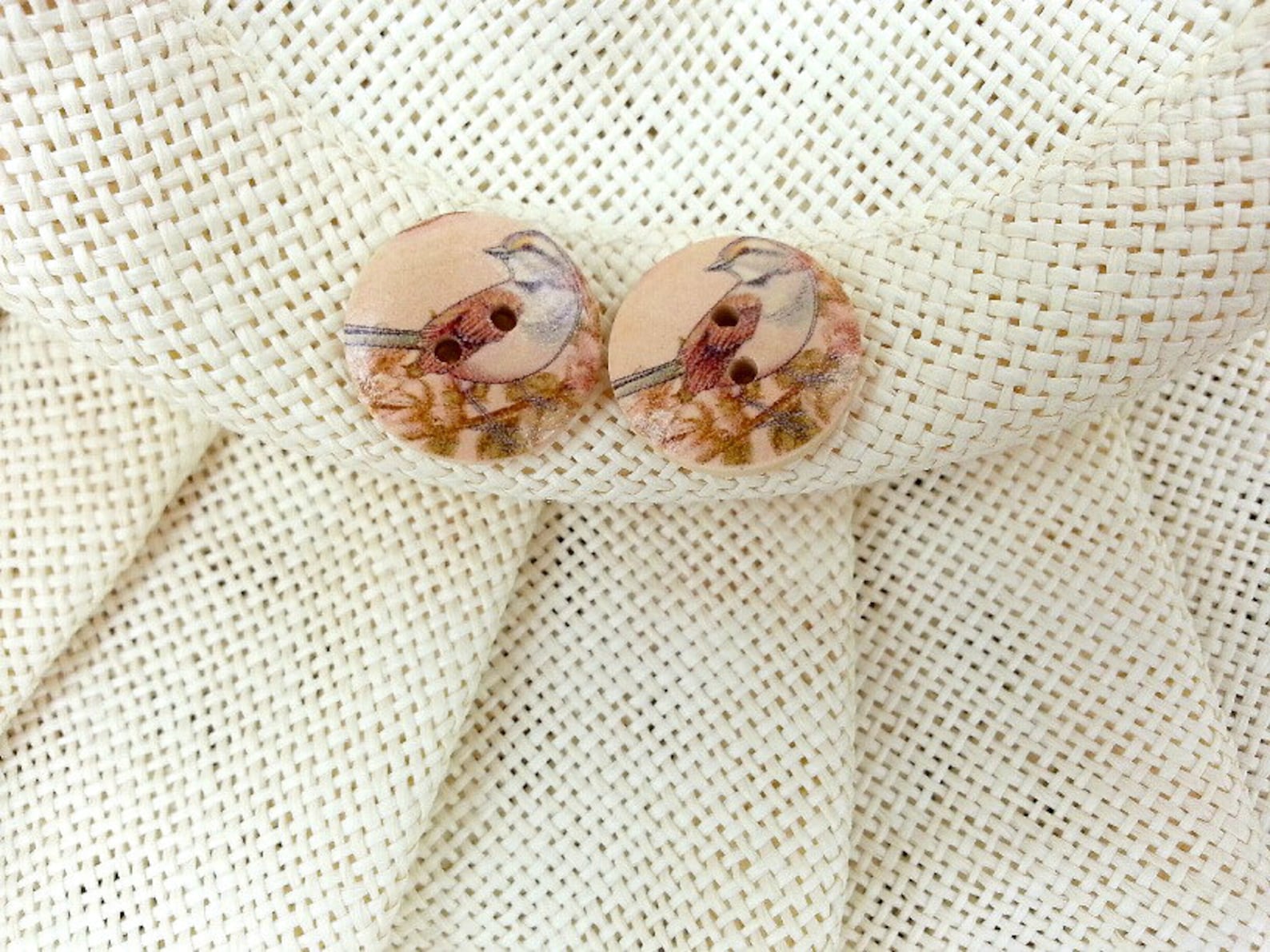 Bird Buttons, Wooden Buttons, Wooden Embellishments, Natural Wood ...