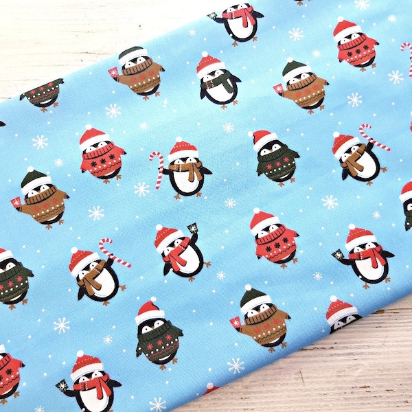 Penguin Cotton Fabric - Etsy UK
