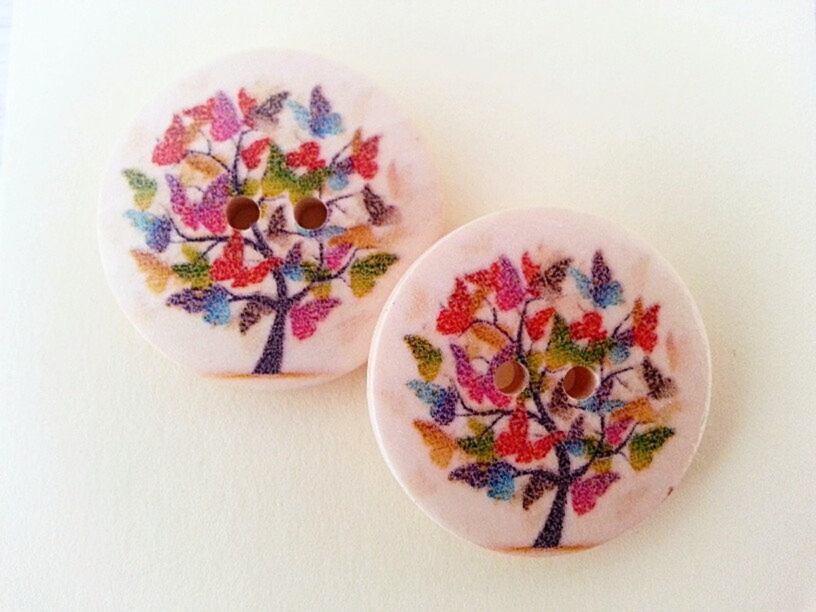 Wooden Buttons, Large Tree Buttons, Tree Design Buttons, 30 Mm Buttons ...