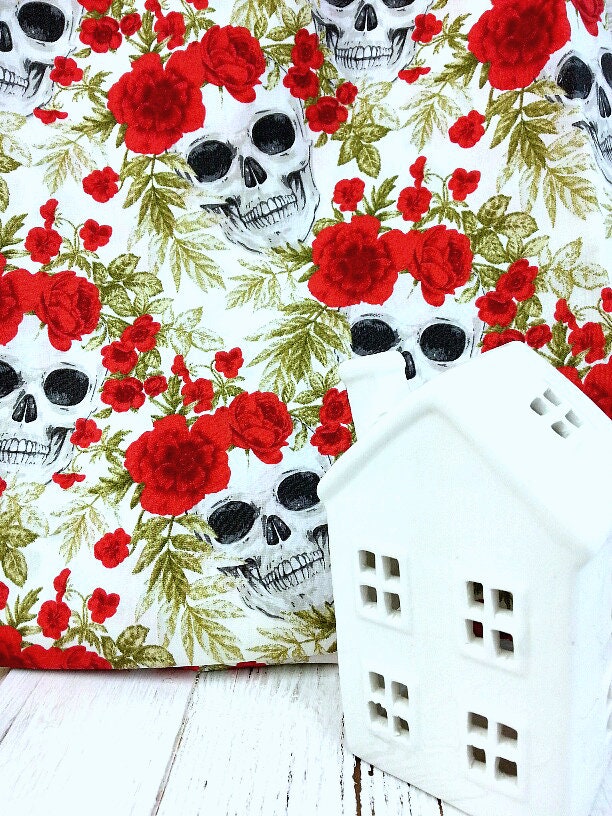 Halloween Fabric Skull Fabric Halloween Print Fabric 100% - Etsy Israel