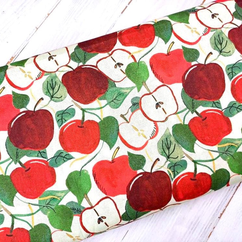 Apple Fabric - Etsy UK