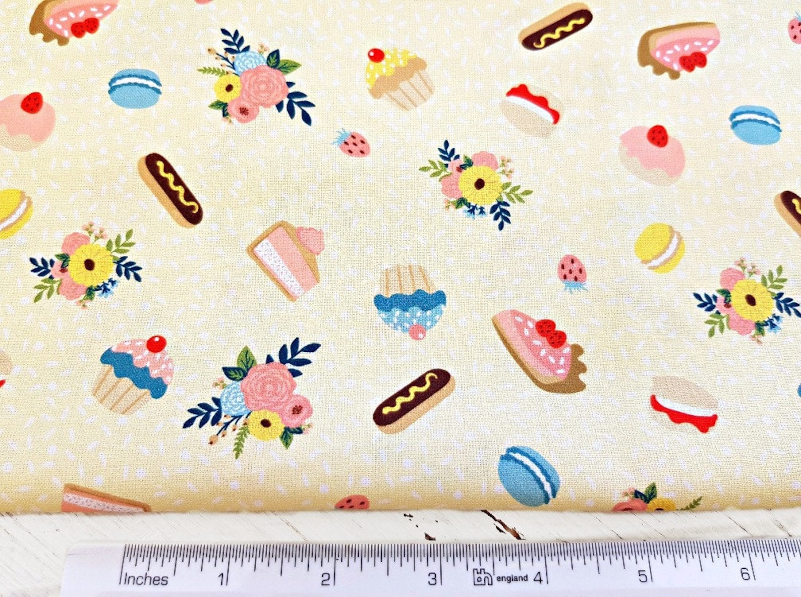 Tea Party Fabric 100% Cotton Quilting Fabric Tea Pot Sweets - Etsy