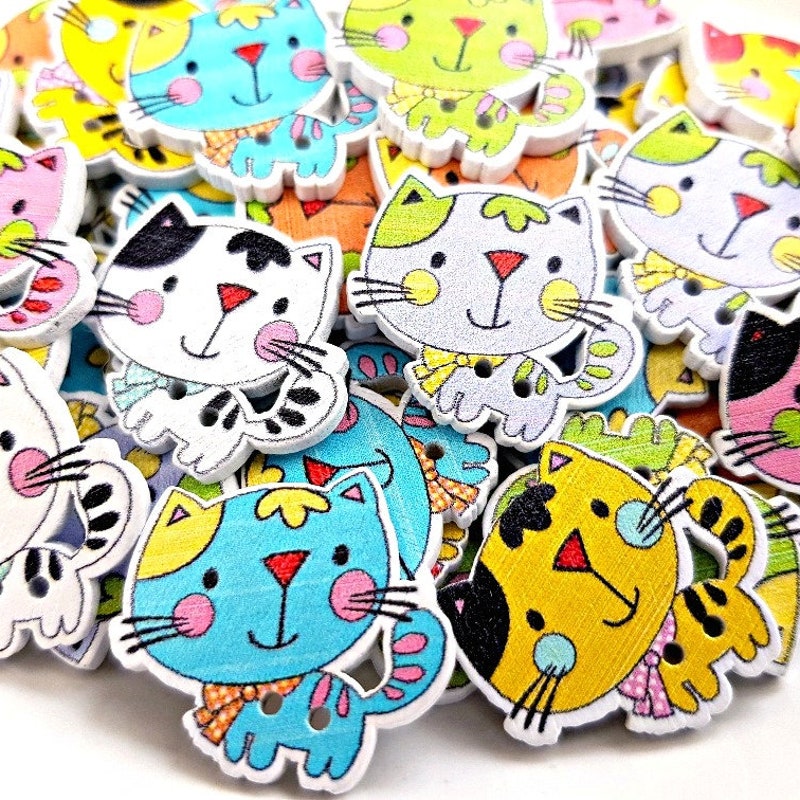 Cat Resin Buttons - Etsy UK
