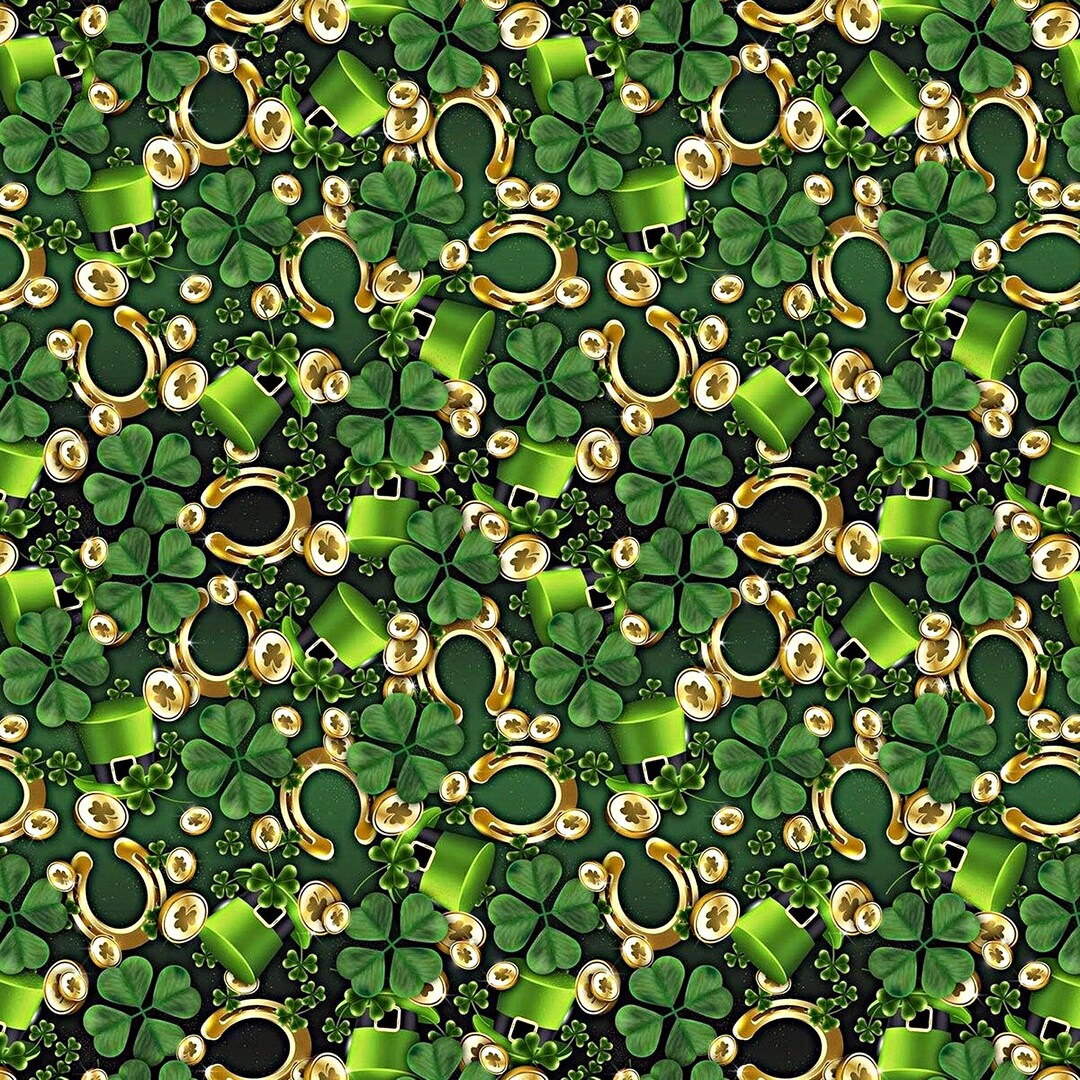 St Patrick's Day Fabric, 100% Сotton, Quilting Fabric, Luck of the ...