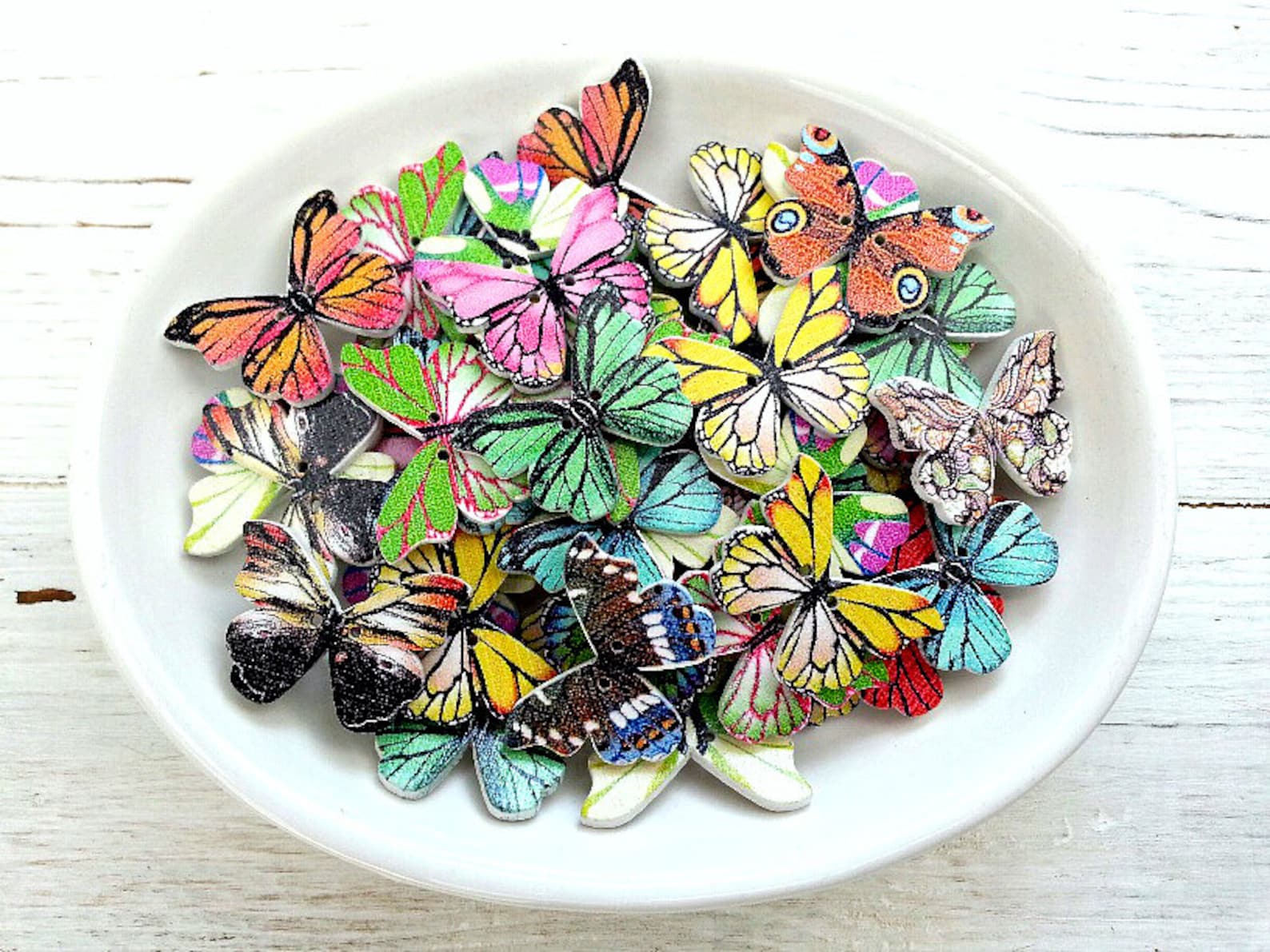 Butterfly Buttons Wooden Buttons Insect Buttons Butterfly - Etsy