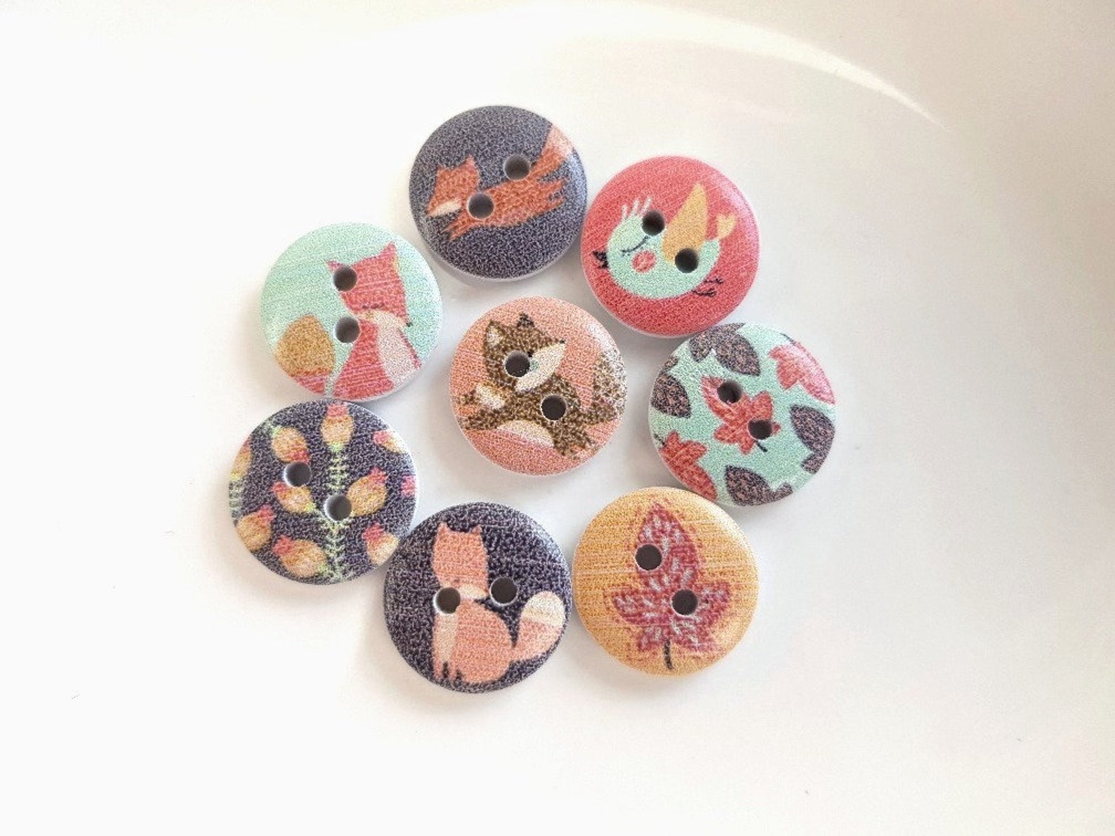 Woodland Wooden Buttons Kids Buttons Baby Buttons Sewing - Etsy UK