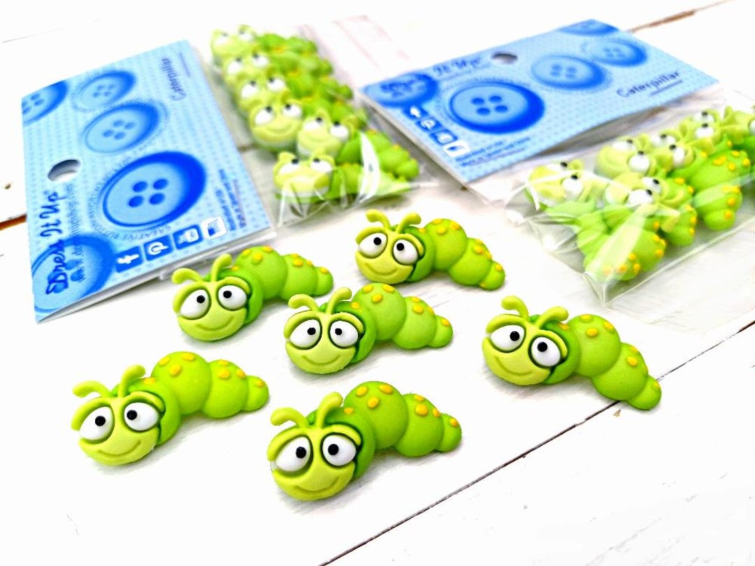 Cute Caterpillar Buttons, Novelty Buttons, Dress It up Buttons, Kids ...