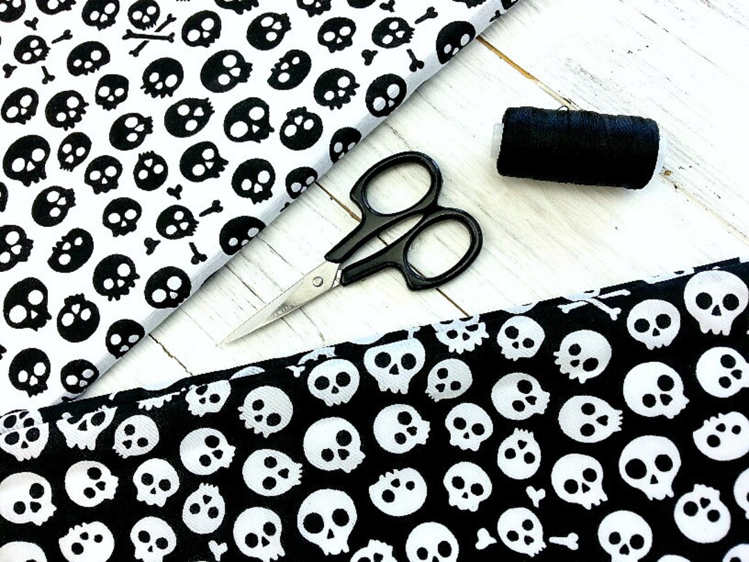 Halloween Fabric, Skull Fabric, Halloween Print Fabric, Polycotton ...