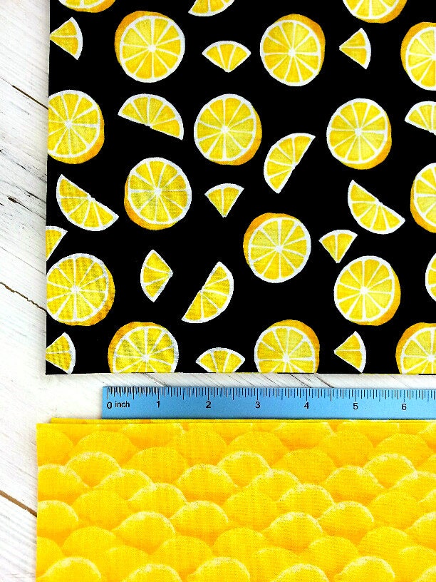 Fat Quarter Bundle Lemon Fabric Cotton Fabric Bundle | Etsy