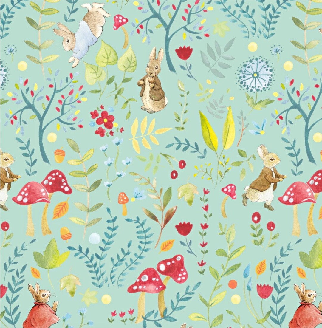 Peter Rabbit Fabric, 100% Cotton, Quilting Fabric, Woodland Forest ...