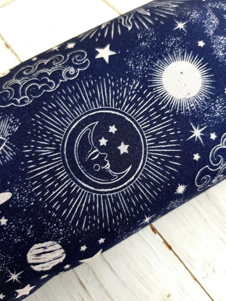 Space Fabric 100% Cotton Amazing Stars Planets Print | Etsy
