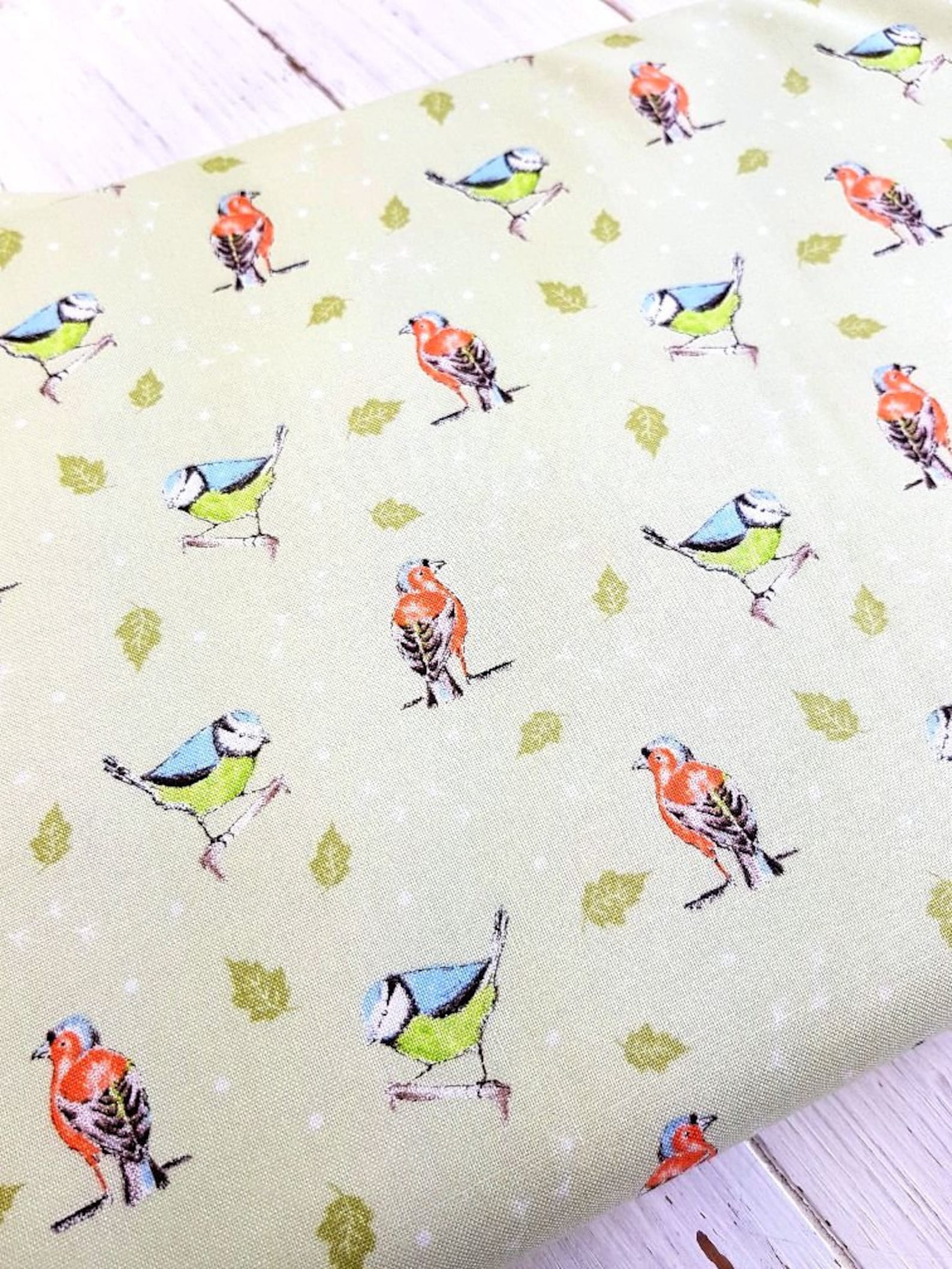 Birds Fabric 100% Cotton Quilting Fabric Garden Birds - Etsy