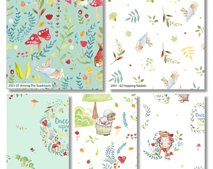 Peter Rabbit Fat Quarter Bundle, 100% Cotton, Beatrix Potter Fabric ...