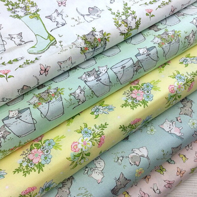Cat Cotton Fabric - Etsy