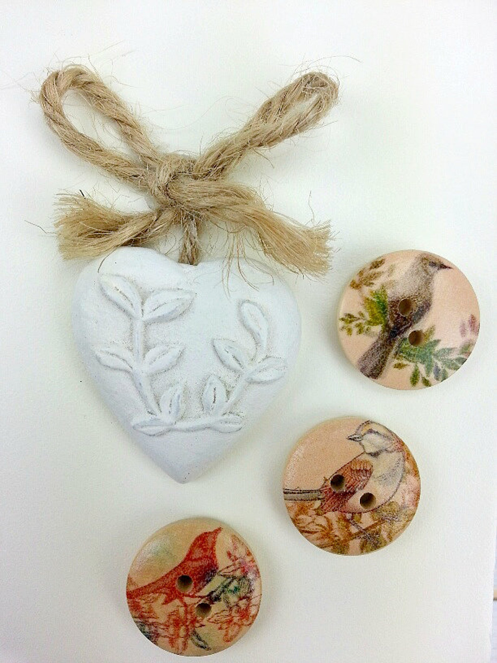 Bird Buttons, Wooden Buttons, Wooden Embellishments, Natural Wood ...