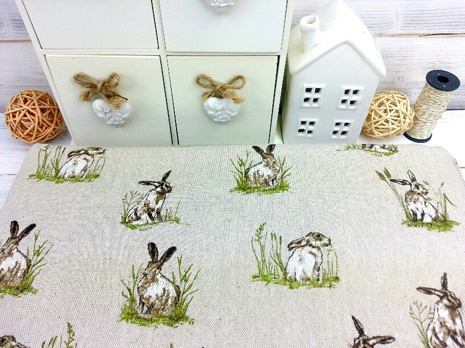 Rabbit Fabric Cotton Fabric Hare Fabric Print Animal - Etsy UK