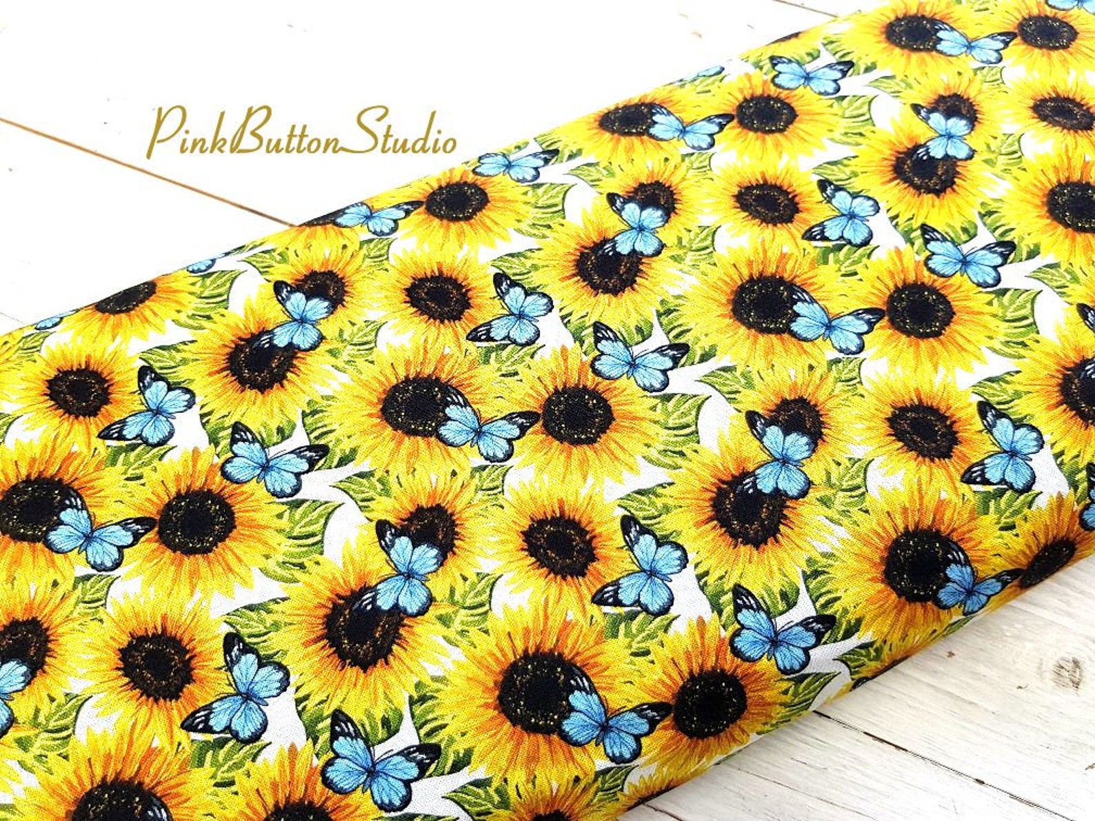 Sunflower Fabric Floral Fabric 100% Cotton Sunflower Cotton - Etsy