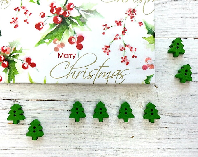 Christmas Buttons, Candy Cane Buttons, Wooden Buttons, 30 Mm Red and ...