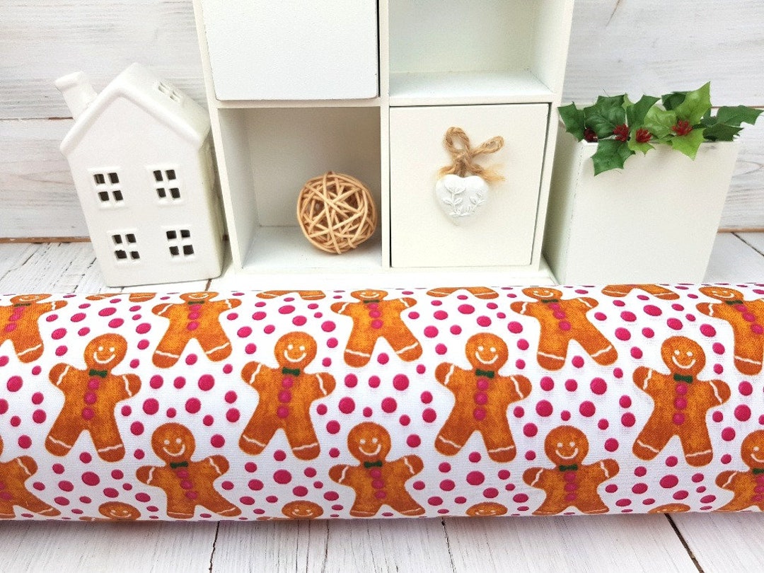 Gingerbread Man Christmas Fabric, Polycotton Fabric, Sewing and Craft ...