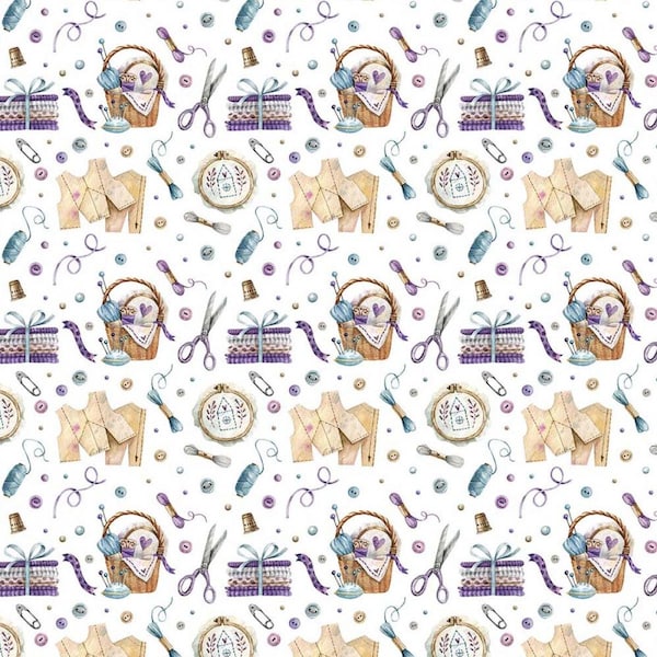 Sewing Theme Fabric - Etsy