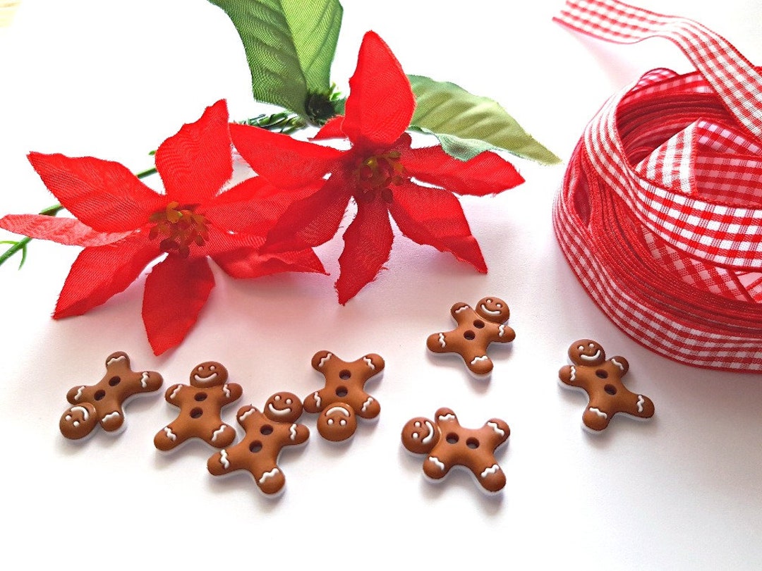 Cute Gingerbread Man Buttons, Christmas Buttons, Dress It up Buttons ...