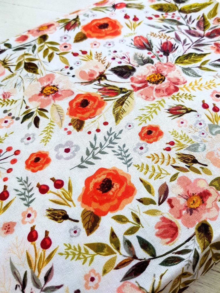 Floral Fabric 100% Cotton Flowers Print Cotton Quilting | Etsy