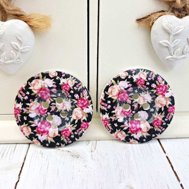 Large Floral Buttons - Etsy